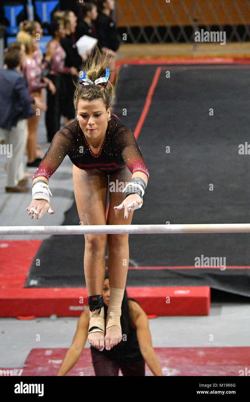 Philadelphia, Pennsylvania, USA. 28th Jan, 2018. Temple Owls gymnast ...