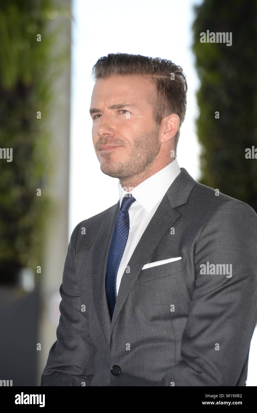 MIAMI, FL - FEBRUARY 05: Commissioner Don Garber, David Beckham and ...