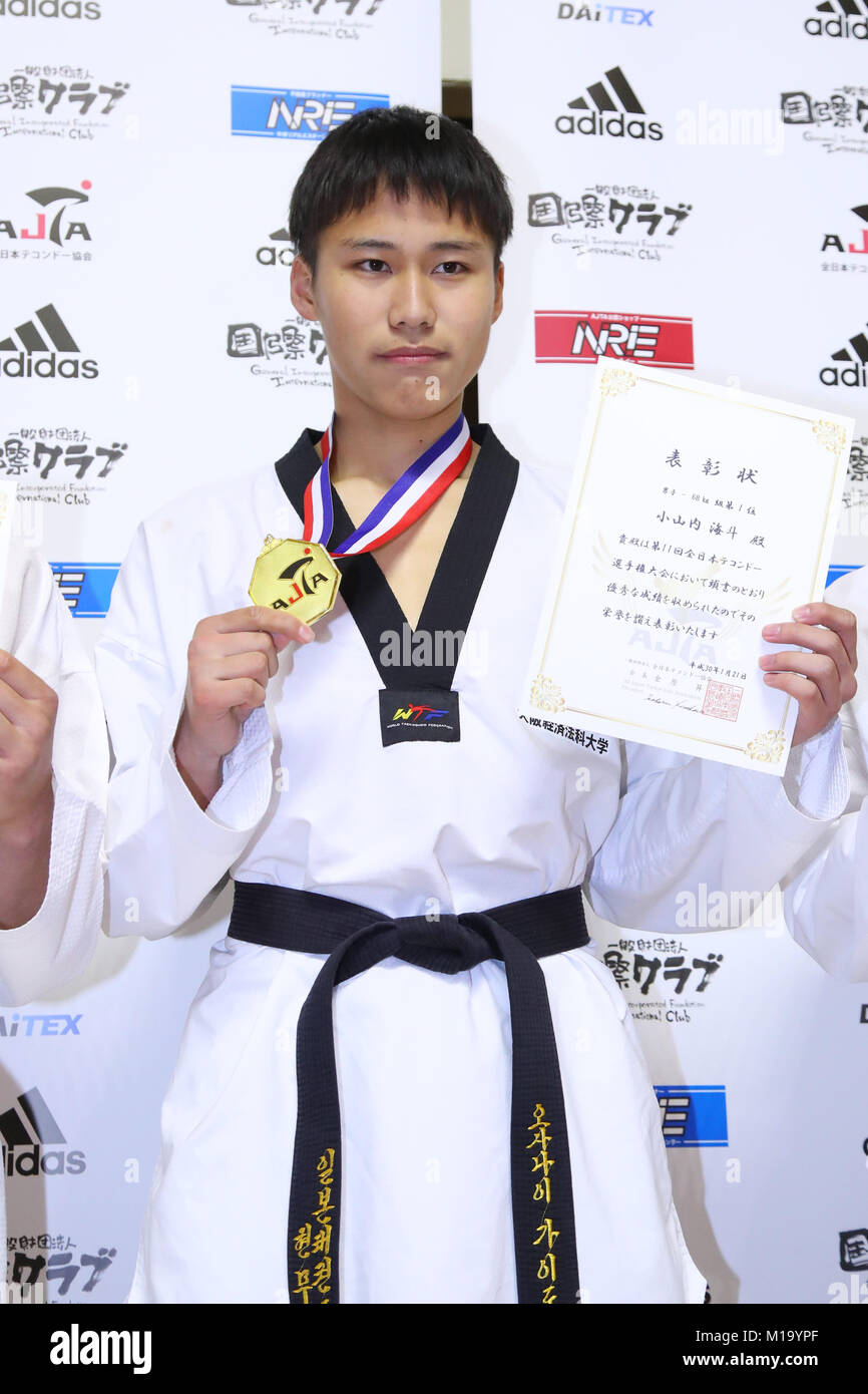 Kaito Osanai, JANUARY 21, 2018 - Taekwondo : All Japan Taekwondo Championship Men's -68kg Award ...