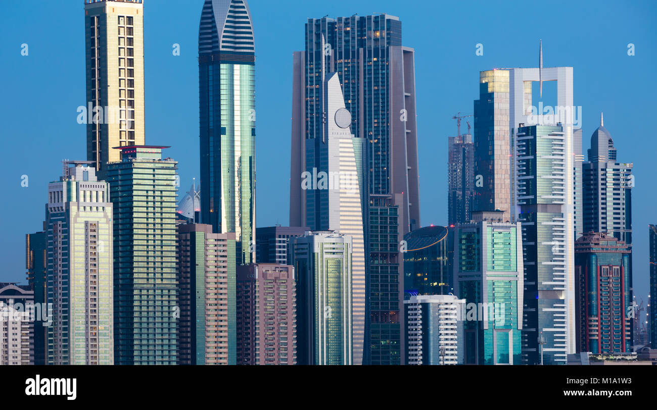 Photo Of Futuristic Dubai Downtown Skyline At Sunset Stock Photo - Alamy