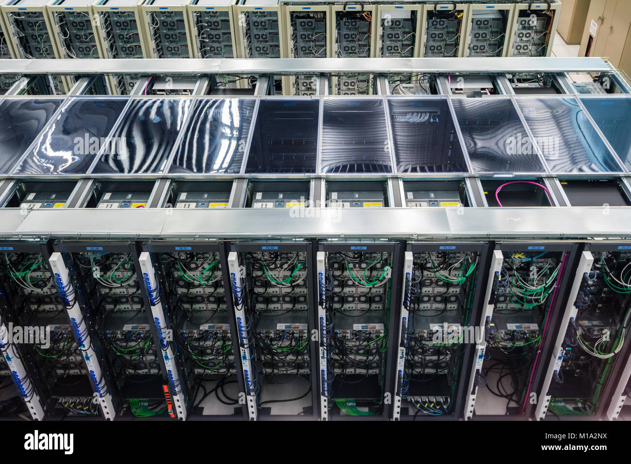 Geneva, Switzerland - 26 Jan 2018: Servers at the data centre of the ...