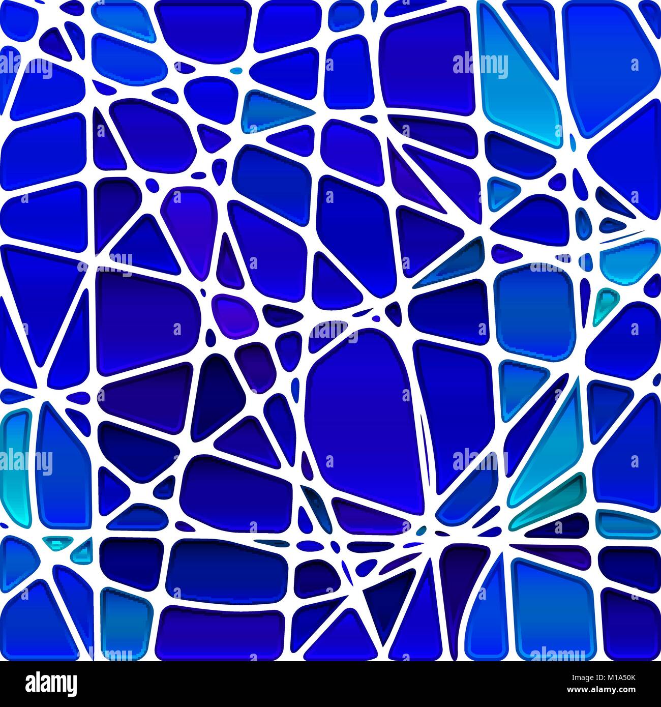 abstract vector stained-glass mosaic background - bright blue Stock ...