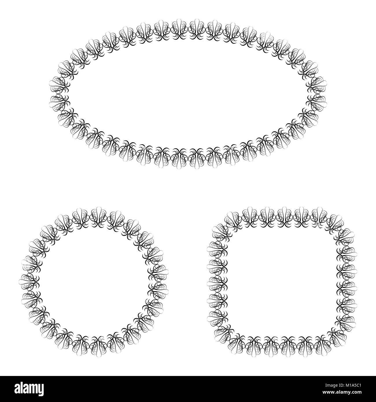 abstract vector black and white ornate frames set Stock Vector Image ...