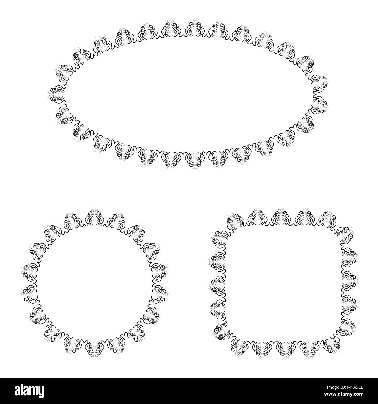 abstract vector black and white ornate frames set Stock Vector Image ...