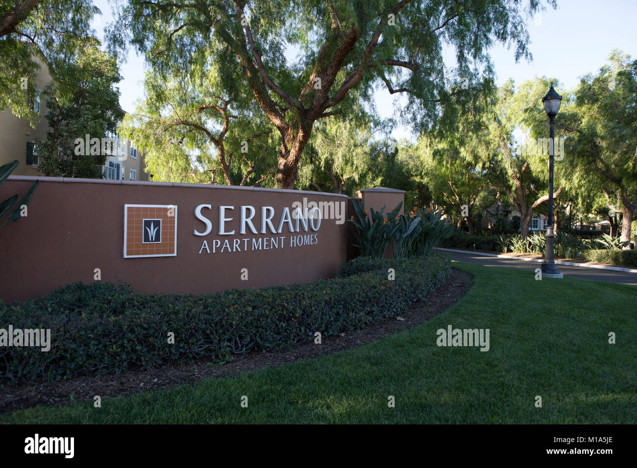 Serrano apartment homes roadside sign in Irvine California USA Stock ...