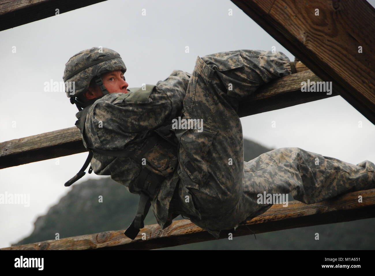 Spc. Benjamin Mason, Arizona Army National Guard, steadily makes his ...