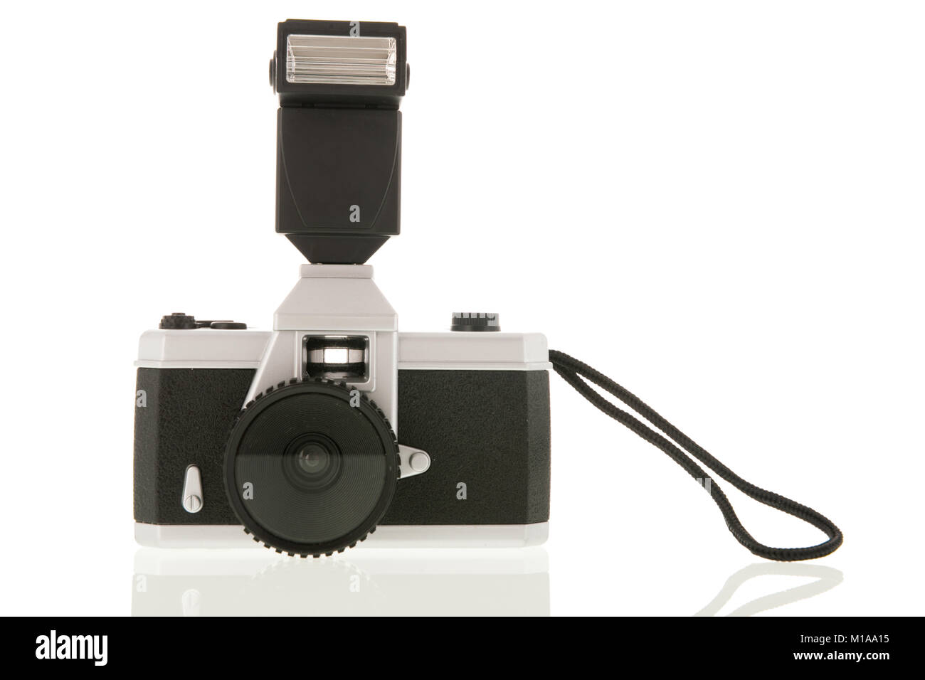 Vintage photo camera isolated over white background Stock Photo - Alamy
