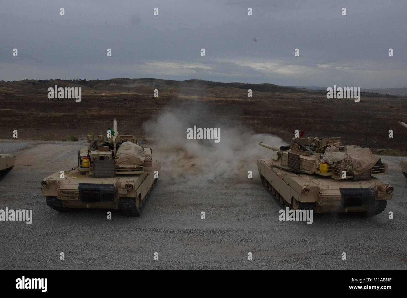 M1 Abrams tanks from the California Army National Guard's 185th Armor ...