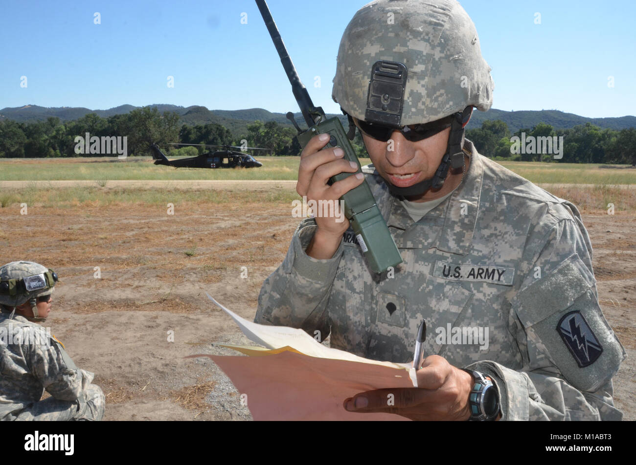 A medic from the 1st Squadron, 18th Cavalry Regiment, California Army ...