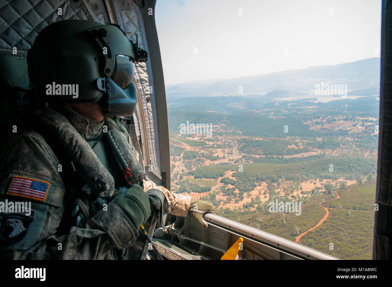 An aircraft engineer with B Company, 1-126th Aviation Regiment ...