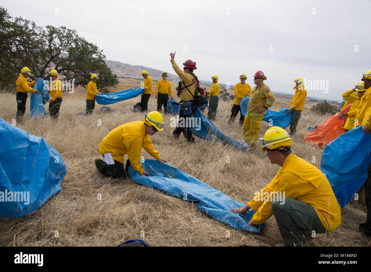 Fire Shelters being deployed by California Army National Guard hand ...