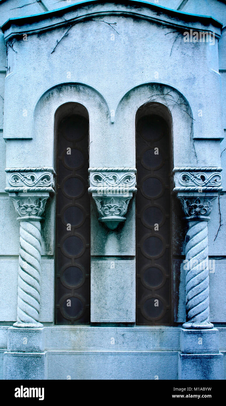Side Window of a tomb in a old graveyard Stock Photo - Alamy