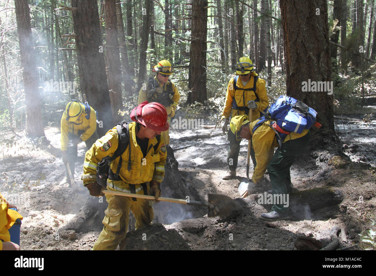 A firefighting crew from Task Force Alpha, California Army National ...