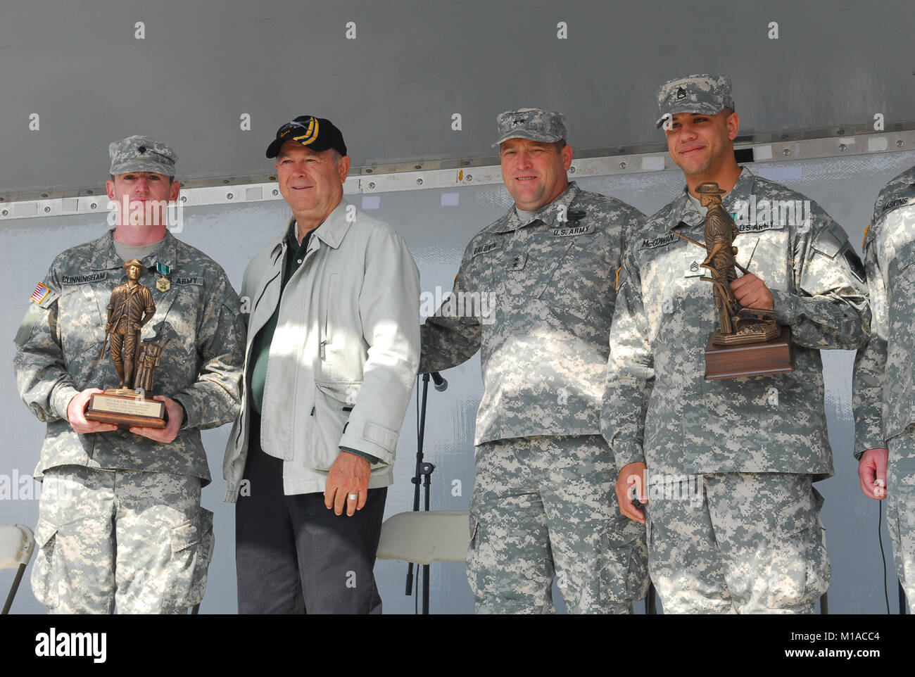 Spc. John Cunningham, left, a scout with B Troop, 1-18th Cavalry, 79th ...
