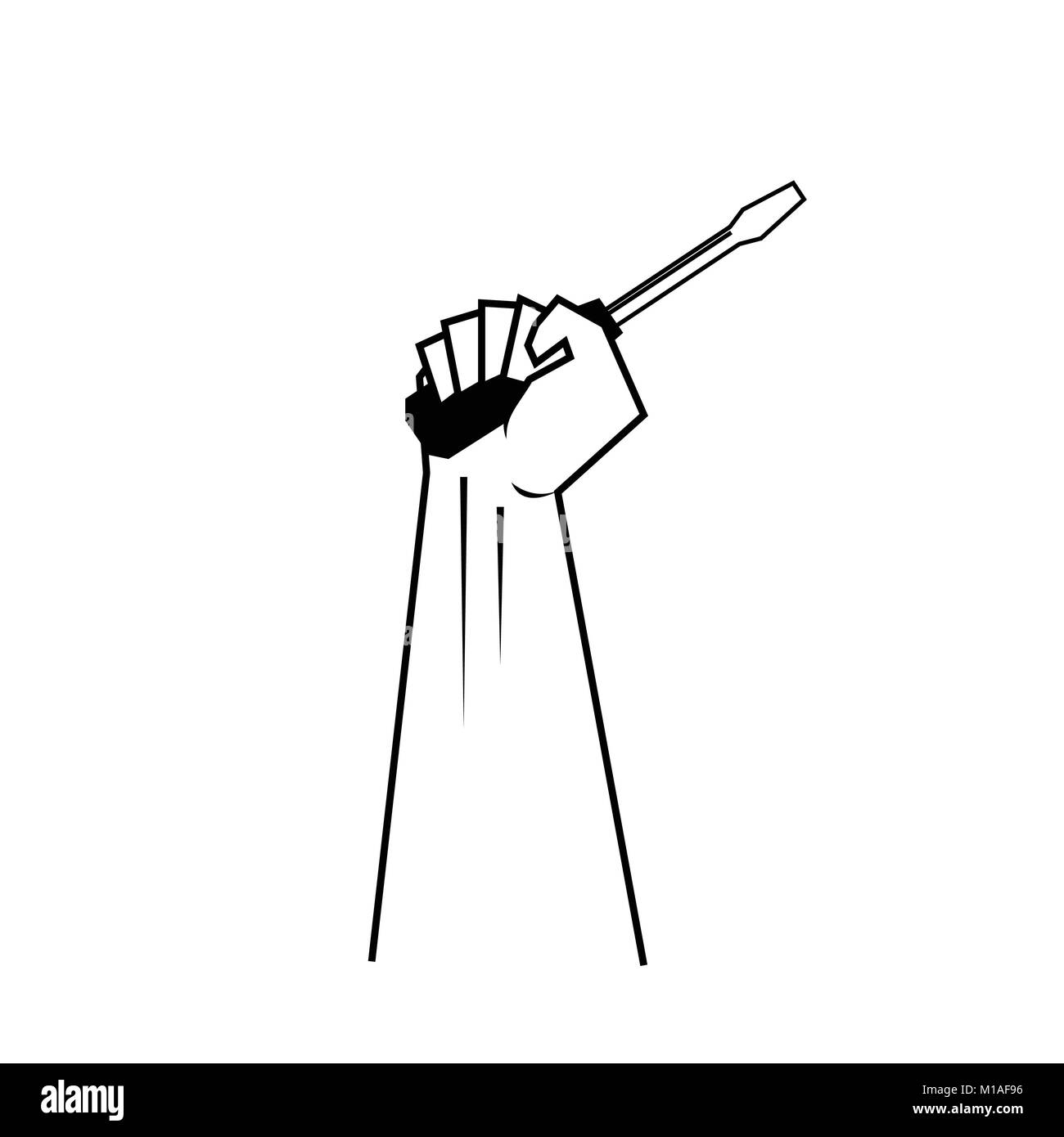 Hand with Screwdriver Stock Photo - Alamy