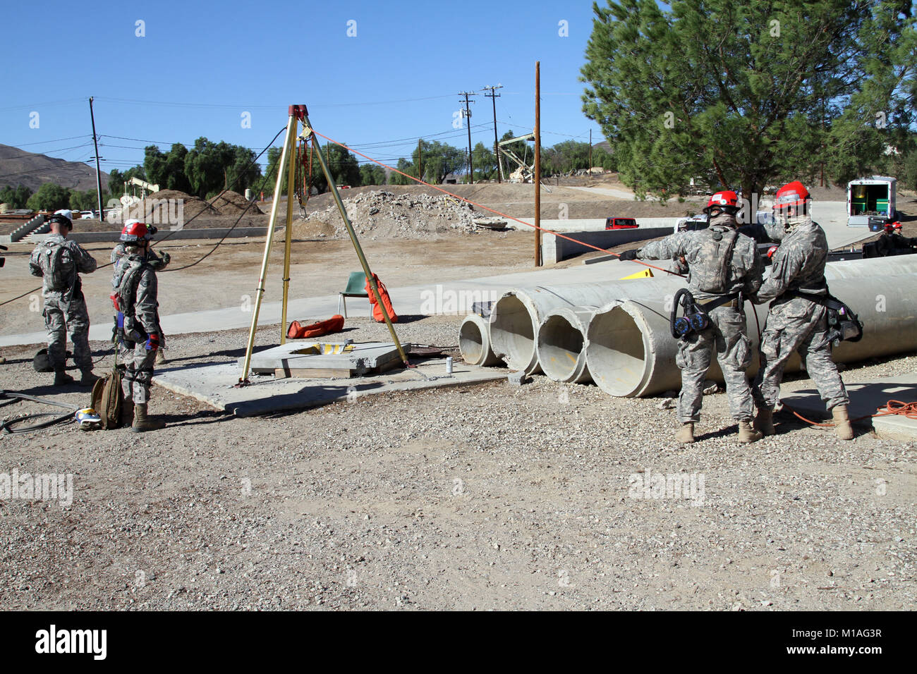 Engineers with the 235th Engineer Company (Sapper) set up a tripod that ...