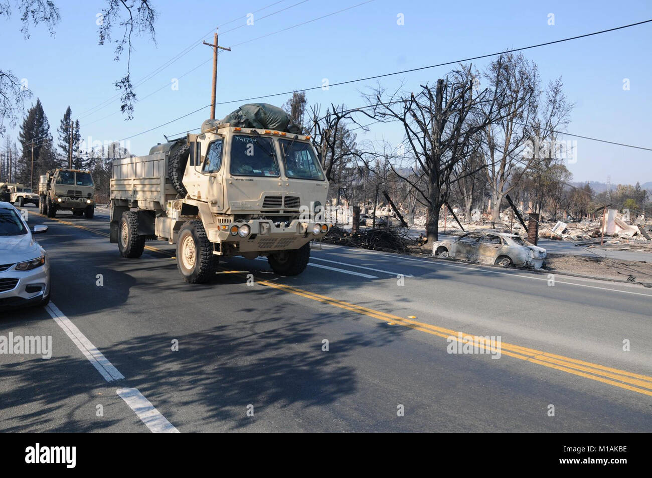 A California Army National Guard 40th Military Police Company vehicle ...