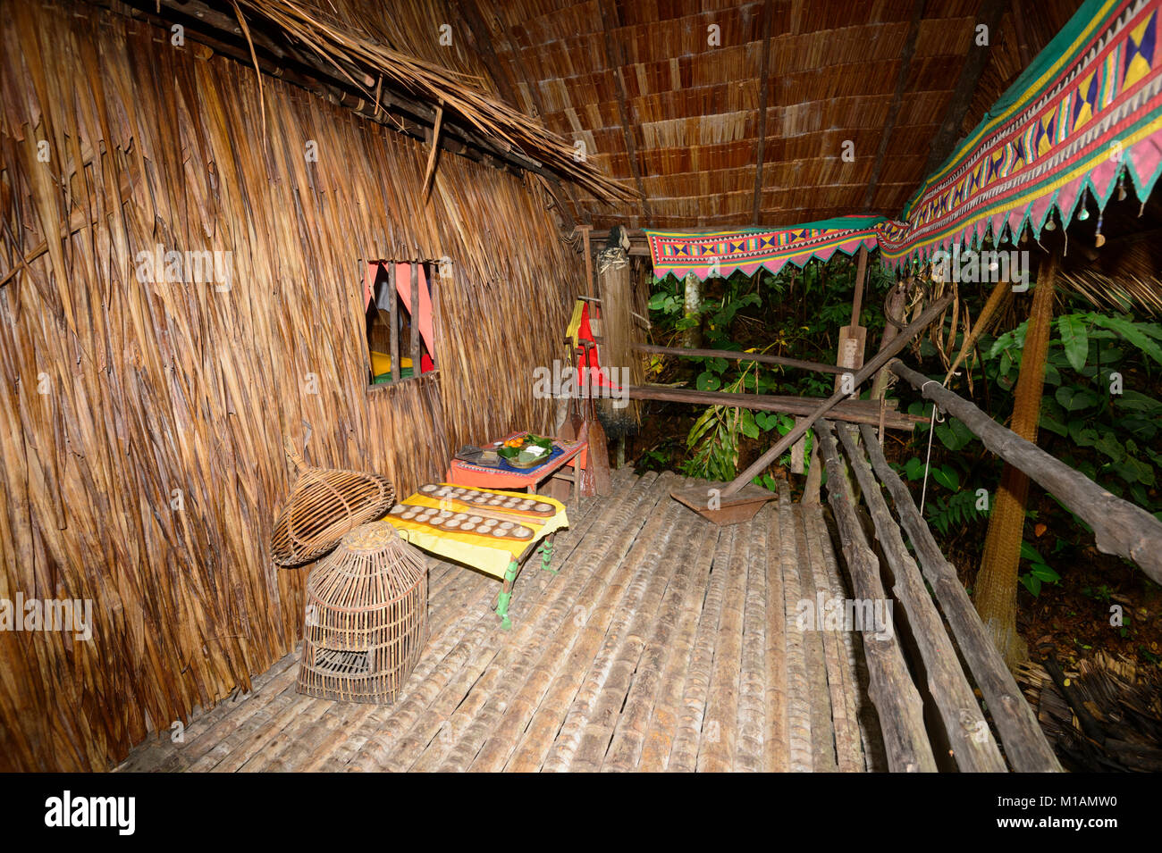 A traditional longhouse, Mari Mari Cultural Village, Kota Kinabalu ...