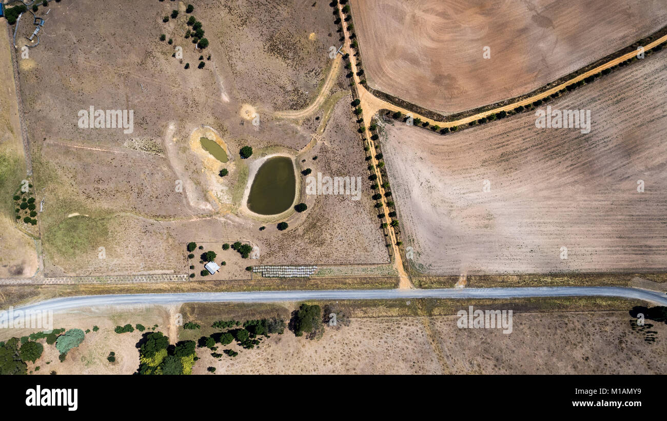 Aerial view over Australian Country side Stock Photo - Alamy