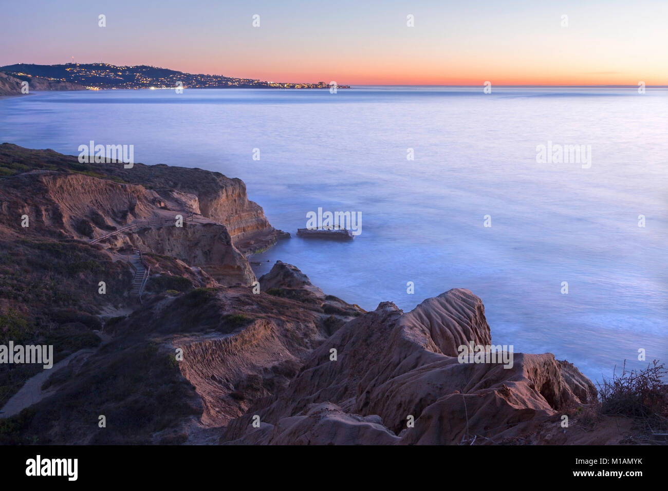 Aerial Landscape View From Above Distant La Jolla Shores Pacific Ocean ...