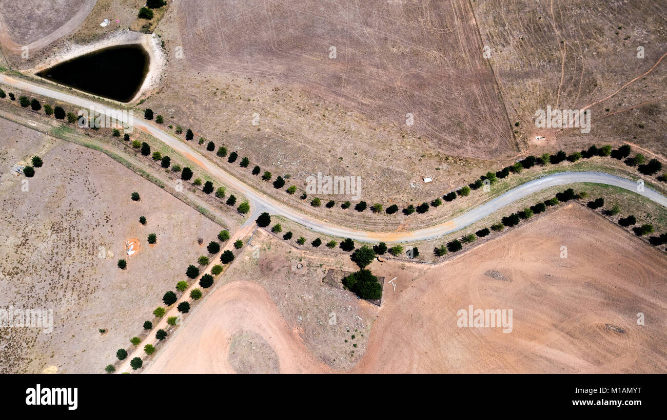Aerial view over Australian Country side Stock Photo - Alamy