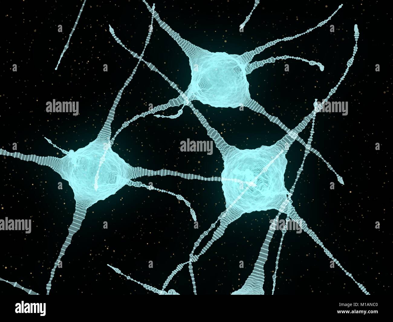 Abstract Illustration of Neurons In The Head Brain Stock Photo - Alamy