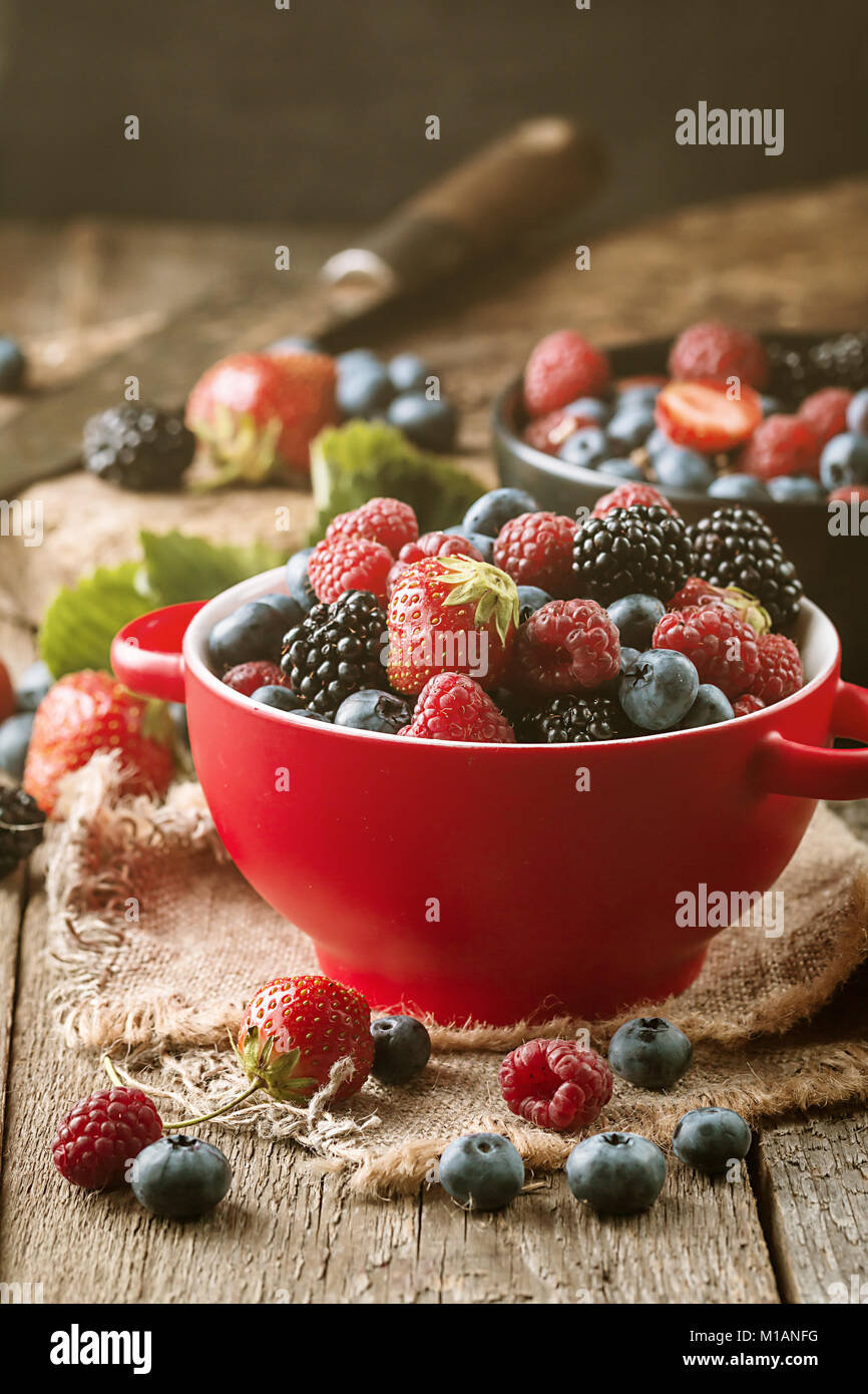 different berries in bowl Stock Photo - Alamy
