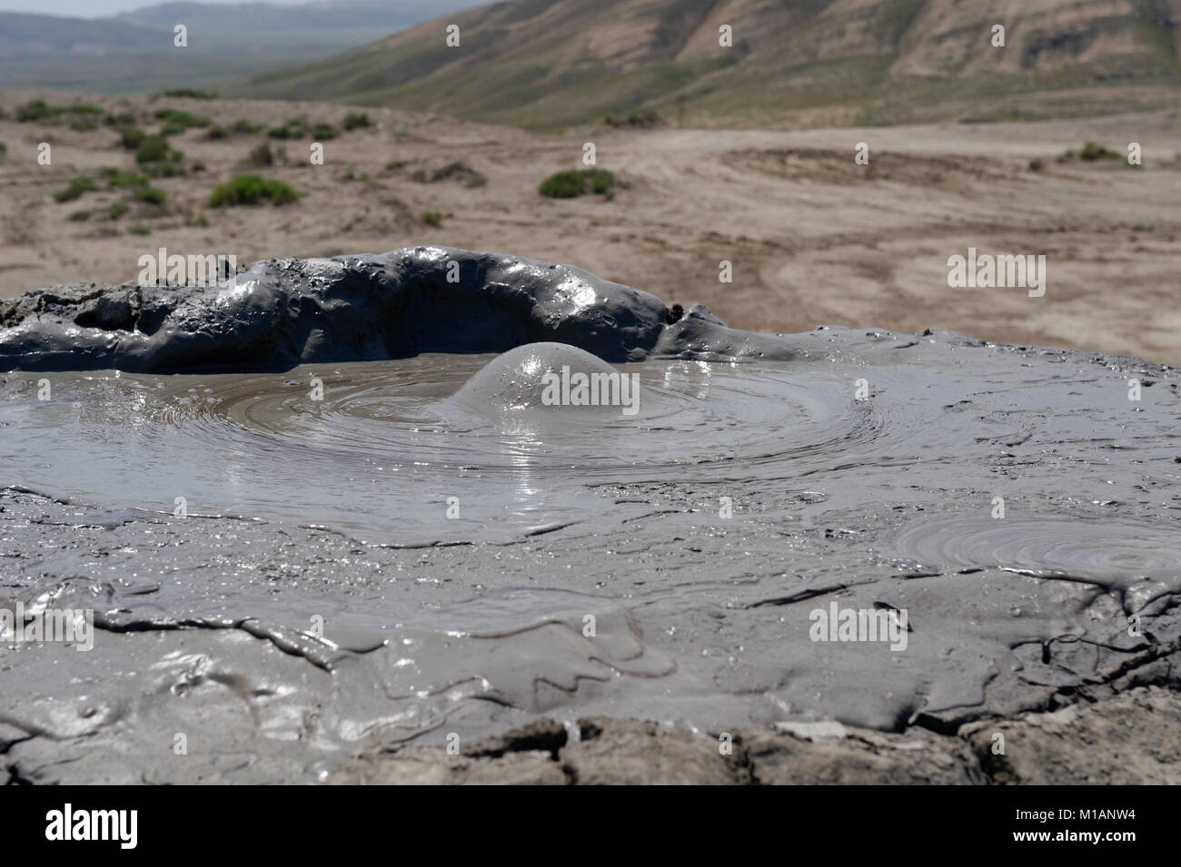 Mud Volcanoes at Gobustan, Azerbaijan, UNESCO world heritage site Stock ...