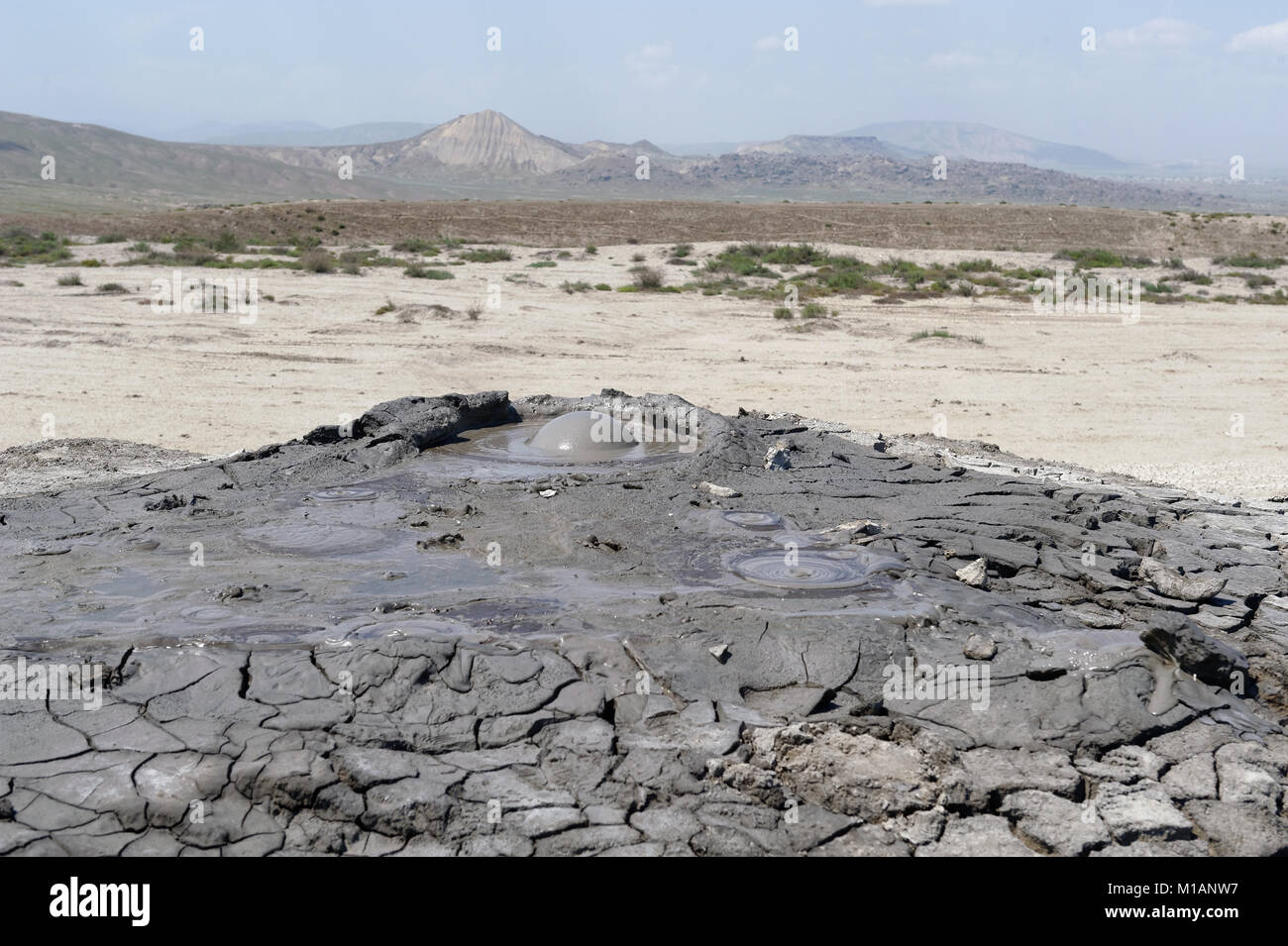 Mud Volcanoes at Gobustan, Azerbaijan, UNESCO world heritage site Stock ...