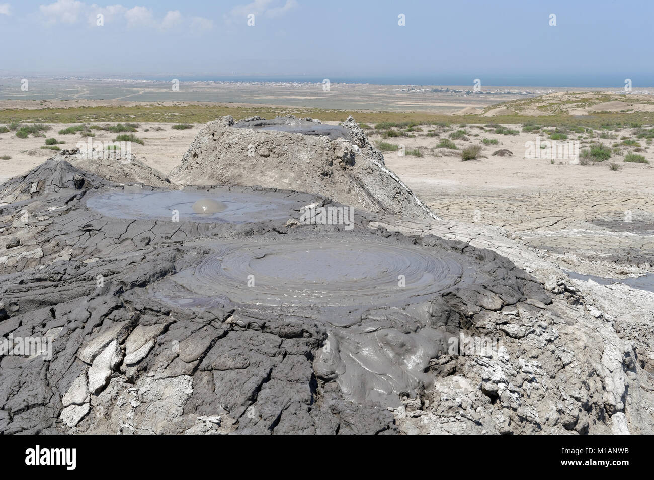 Mud Volcanoes at Gobustan, Azerbaijan, UNESCO world heritage site Stock ...