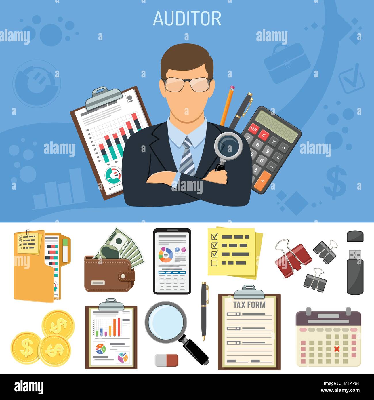 Financial audit analysis infographics Stock Vector Images - Alamy