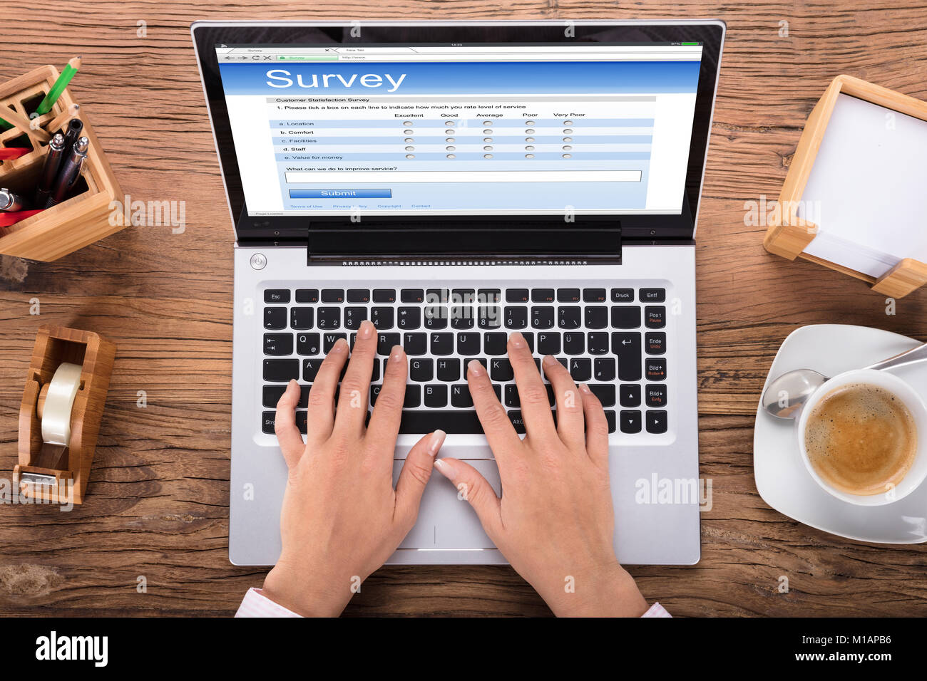 Person doing a survey online hi-res stock photography and images - Alamy