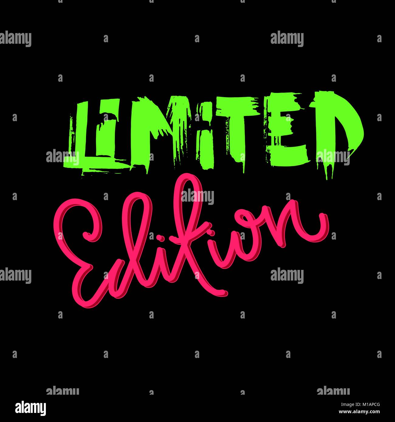 Limited edition. Ink handwritten lettering. Modern dry brush ...