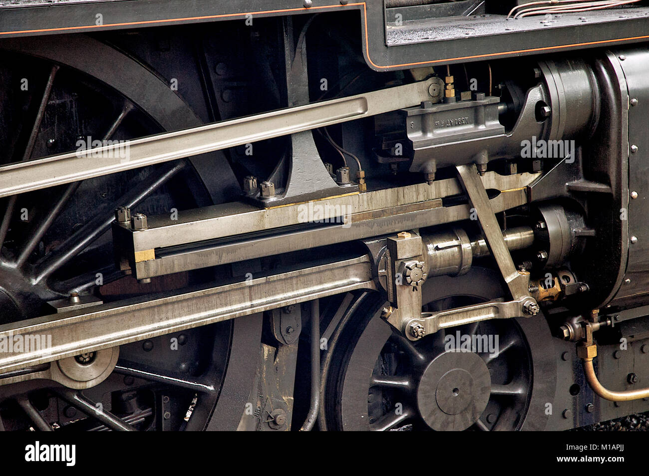 Detail of a steam locomotive Stock Photo - Alamy
