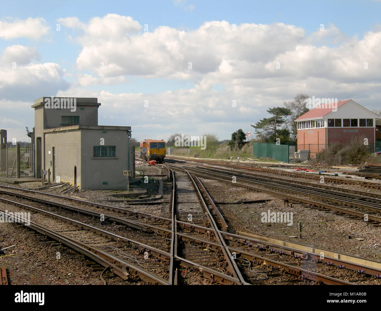 On track machine during engineering works on the railway Stock Photo ...