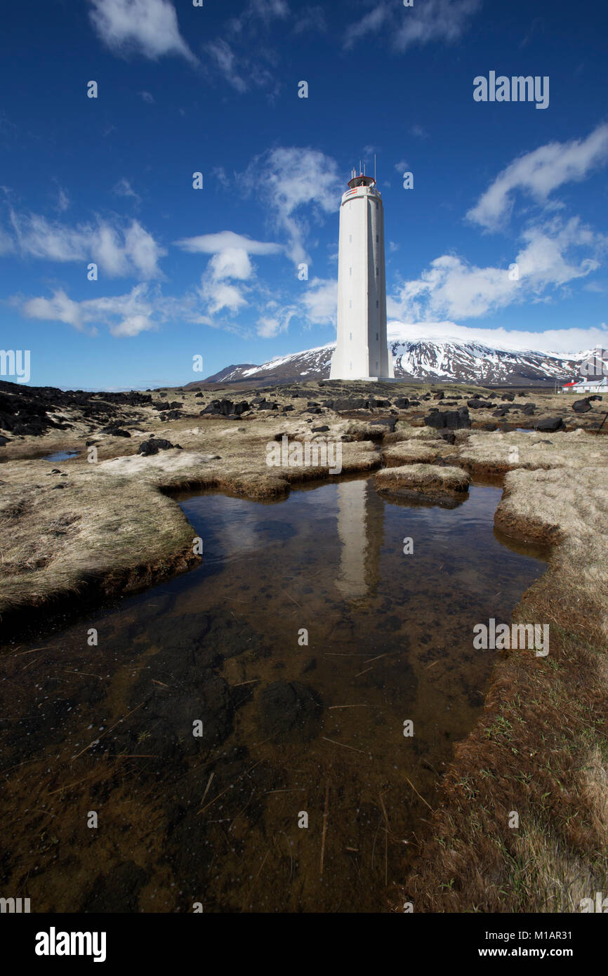Malarrif lighhouse on the west coast of Iceland Stock Photo - Alamy