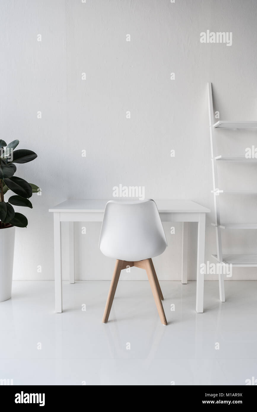 stylish white workplace Stock Photo - Alamy