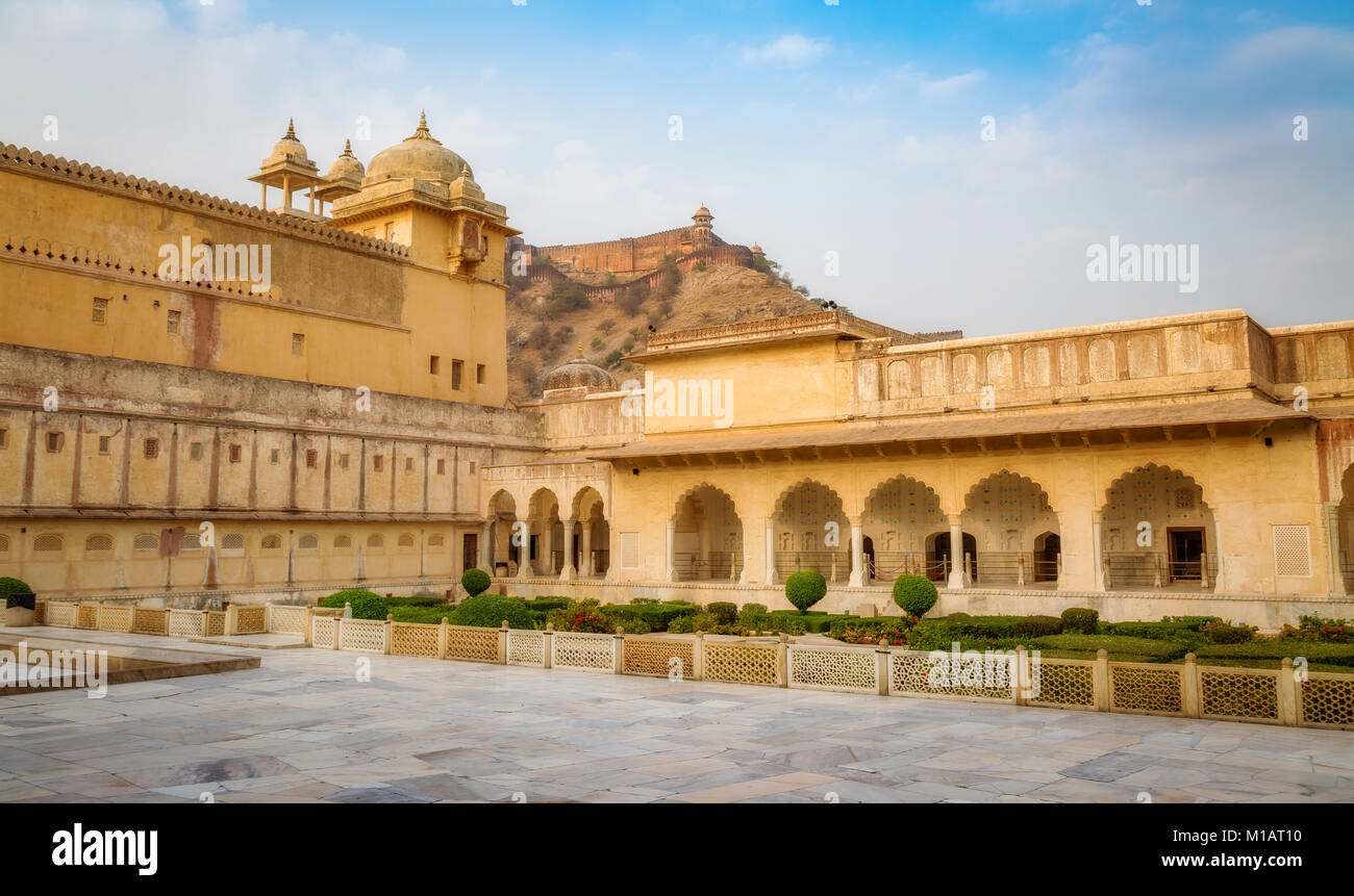 Amber Fort Jaipur open courtyard with ancient architectural structure ...