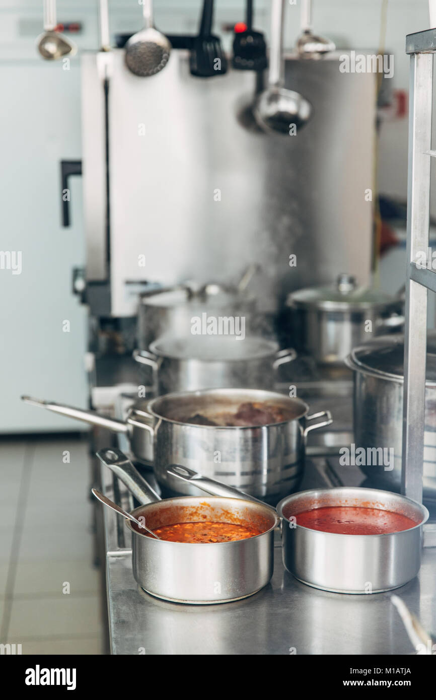 Soup preparation in kitchen hi-res stock photography and images - Alamy