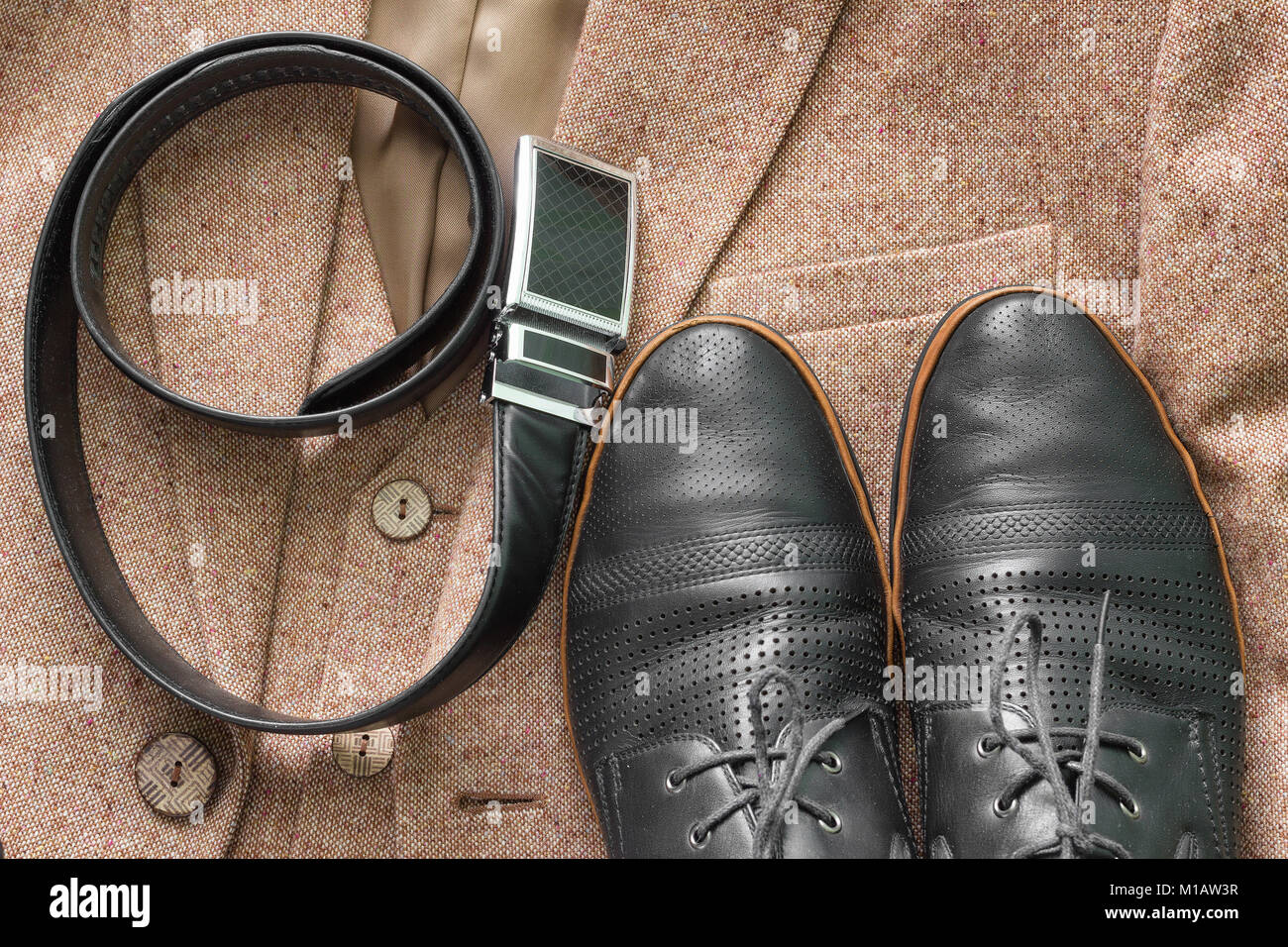 Tweed jacket with its details of buttons and accessories Stock Photo ...