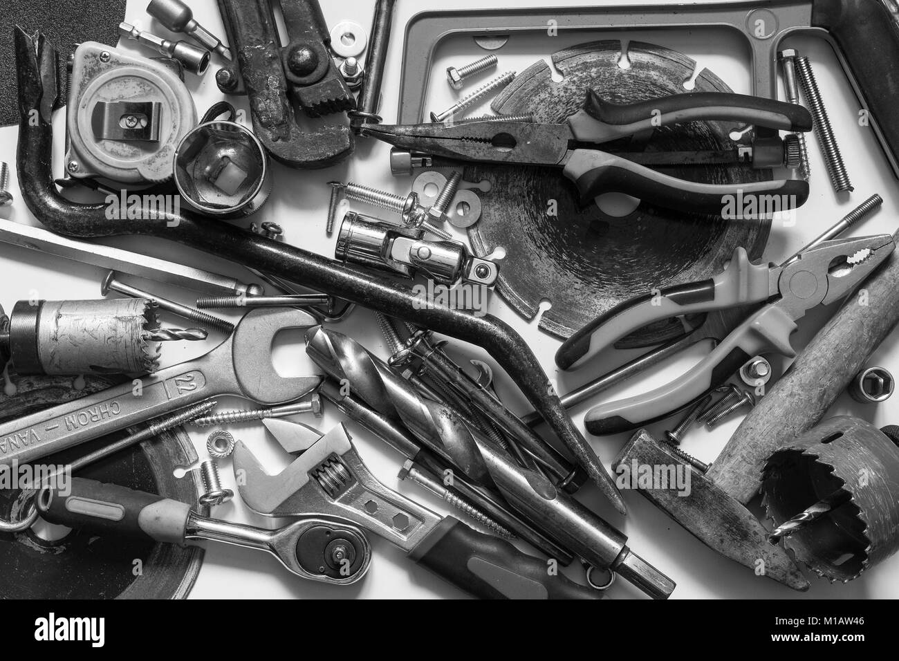 Working on milling machine Black and White Stock Photos & Images - Alamy