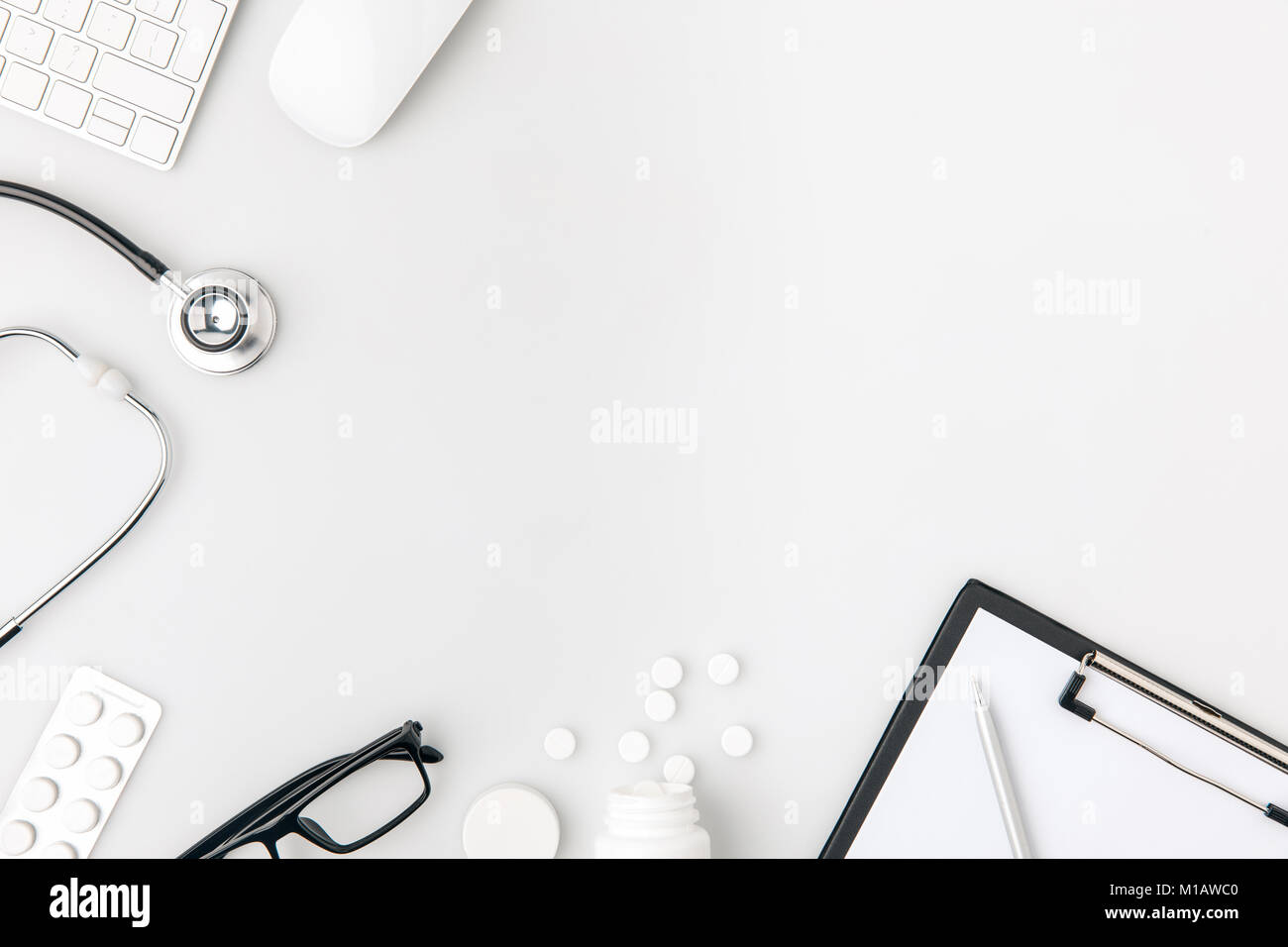 different objects scattered isolated on white background Stock Photo ...