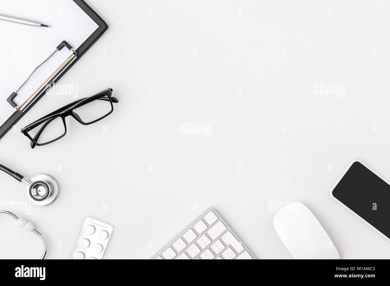 different objects scattered isolated on white background Stock Photo ...