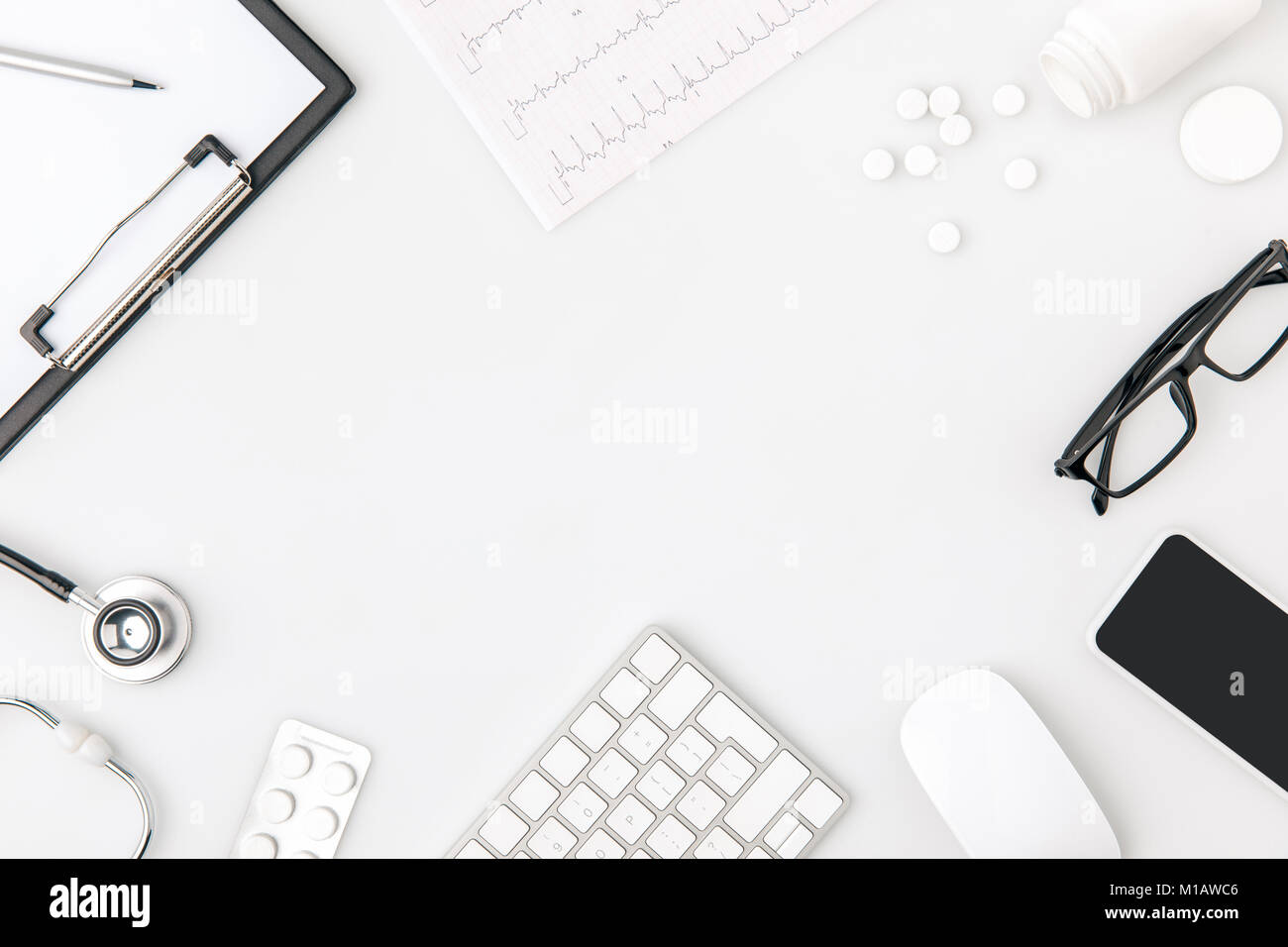 different objects scattered isolated on white background Stock Photo ...