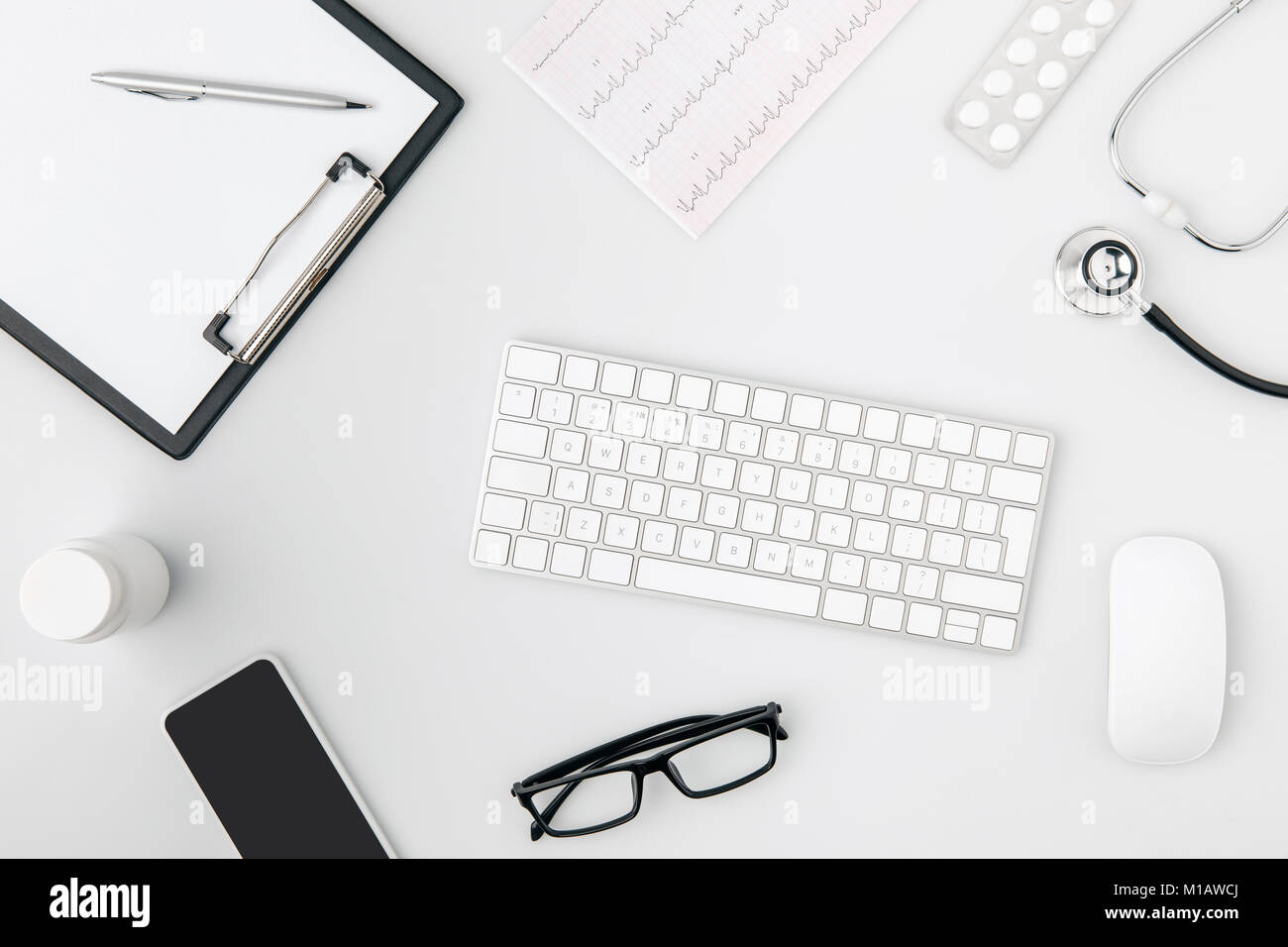 different objects scattered isolated on white background Stock Photo ...