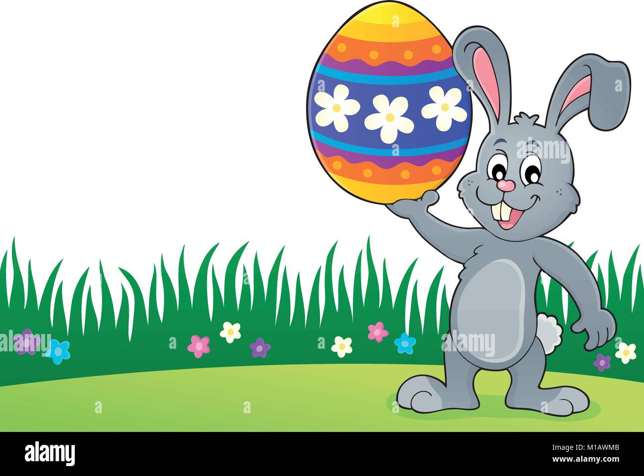 Bunny Holding Big Easter Egg Topic 3 Eps10 Vector Illustration Stock Vector Image And Art Alamy