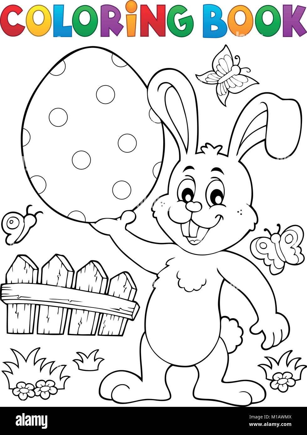 Coloring book Easter rabbit theme 9 - eps10 vector illustration Stock ...