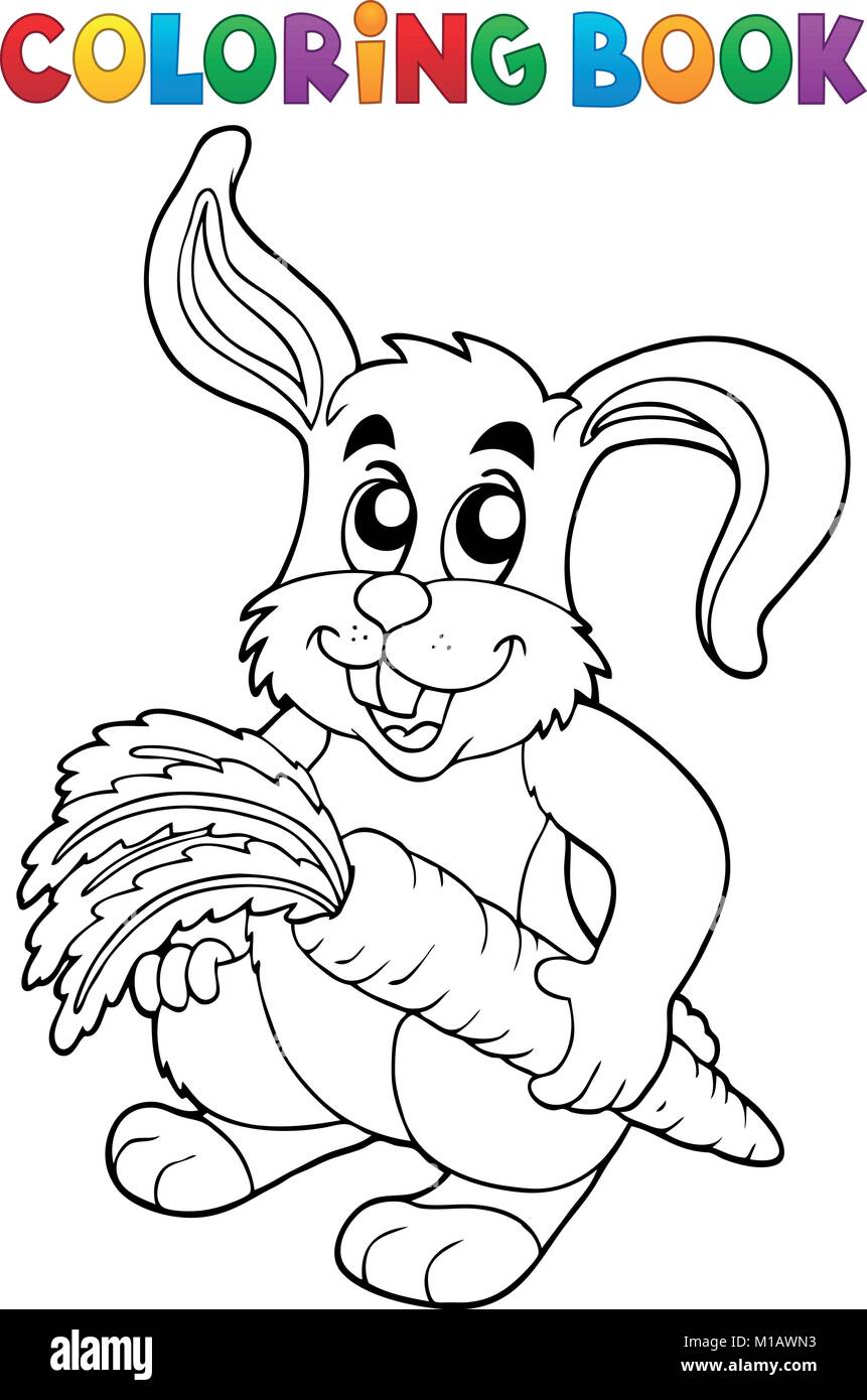 Coloring book rabbit theme 5 - eps10 vector illustration Stock Vector ...