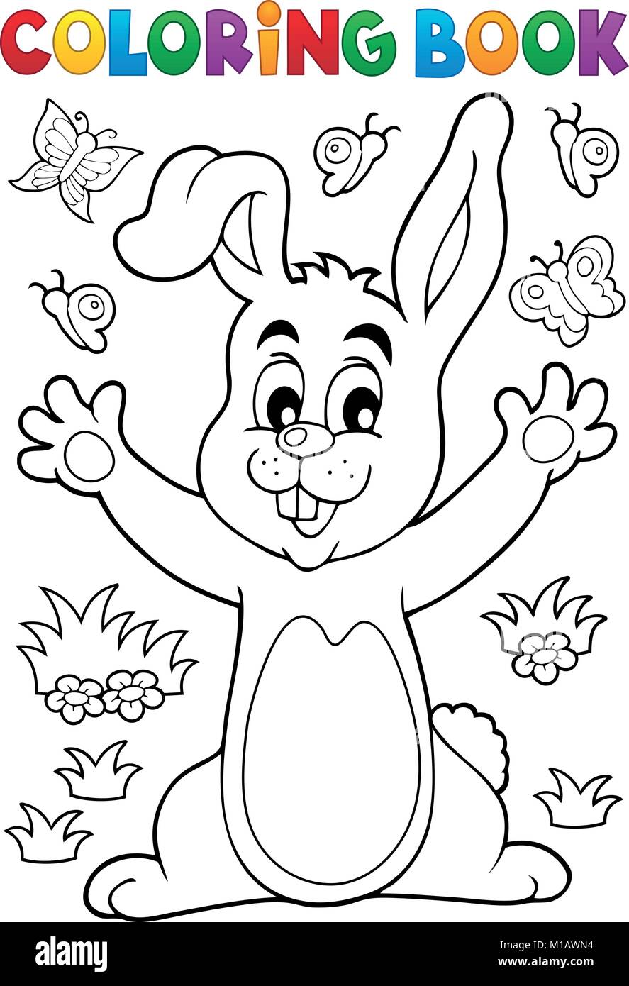 Coloring book rabbit theme 6 - eps10 vector illustration Stock Vector ...