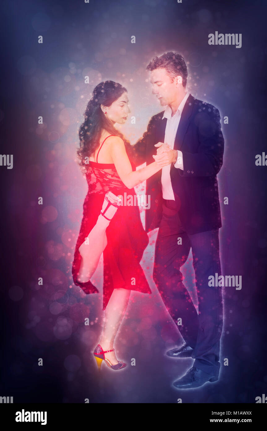 Digitally enhanced image of a Couple dances tango Stock Photo - Alamy